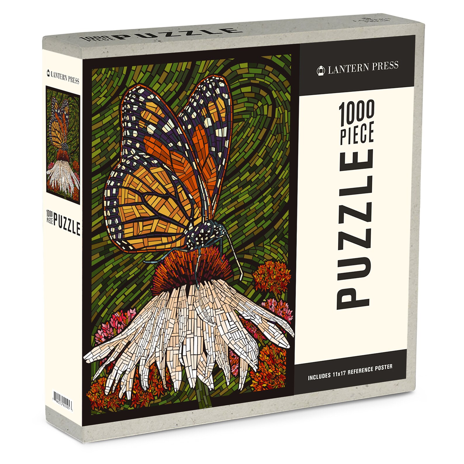 Puzzle Monarch Butterfly Paper Mosaic Green Background - Etsy