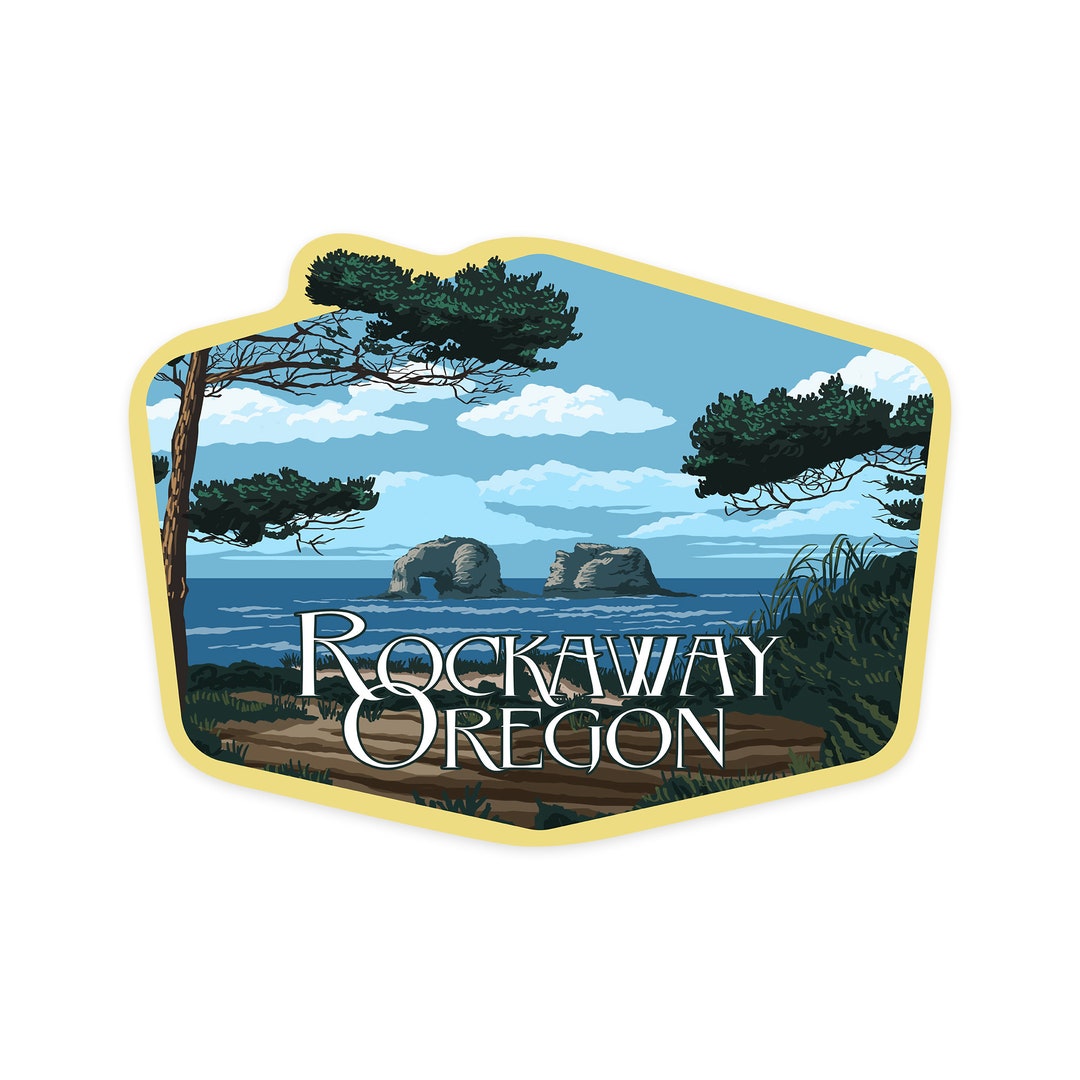 Sticker Rockaway Beach Oregon Twin Rocks Contour Vinyl - Etsy