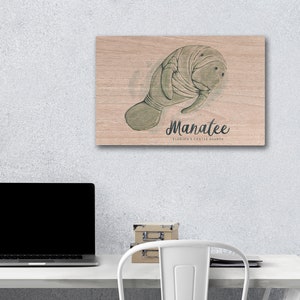 Birch Wood Manatee Florida's Gentle Giant Watercolor - Etsy