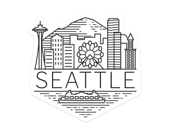 Seattle Skyline Sticker - Etsy