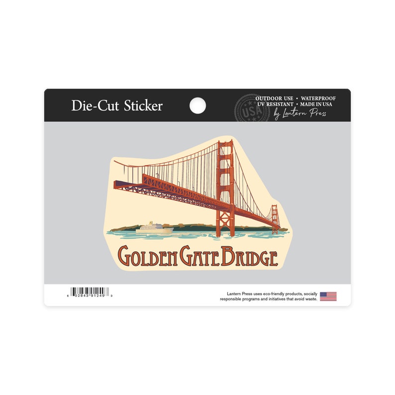 Sticker San Francisco California Golden Gate Bridge - Etsy