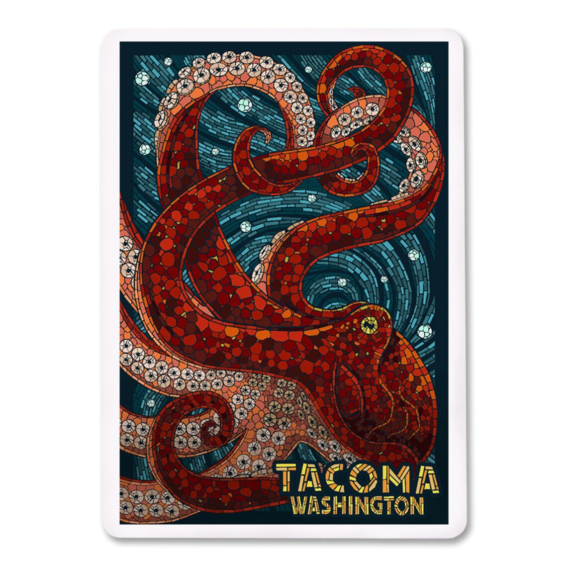 Playing Cards Tacoma Washington Octopus Mosaic Lantern | Etsy
