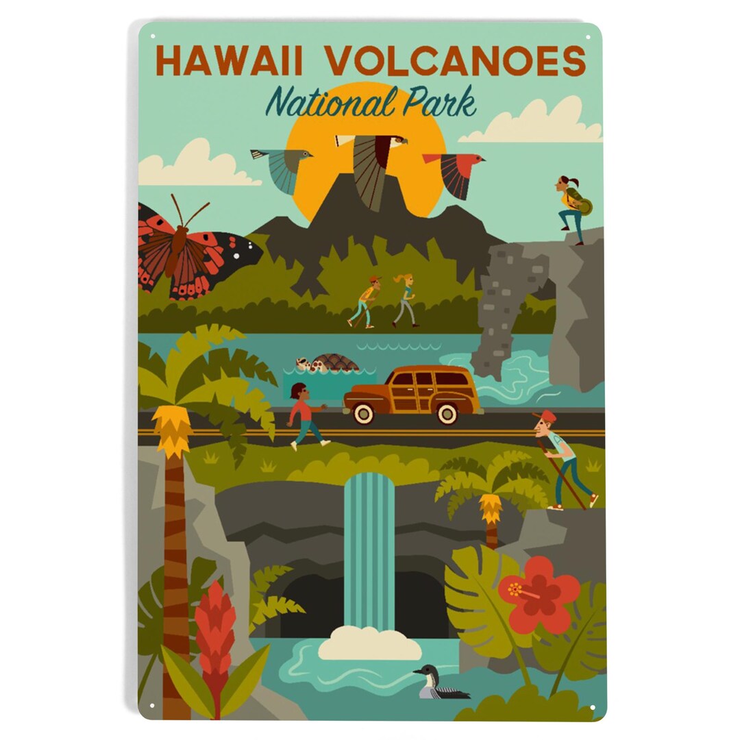 Metal Signs, Hawaii Volcanoes National Park, Hawaii, Geometric National ...