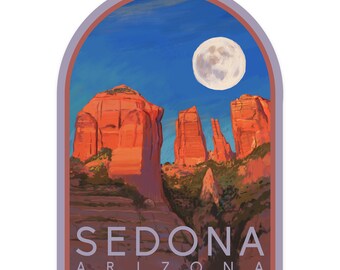 Vinyl Sticker Sedona Arizona Weatherproof Decal Cactus Sticker - Etsy