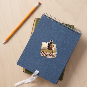Sticker, Medora, North Dakota, Cowboy on Ridge, Contour, Lantern Press ...