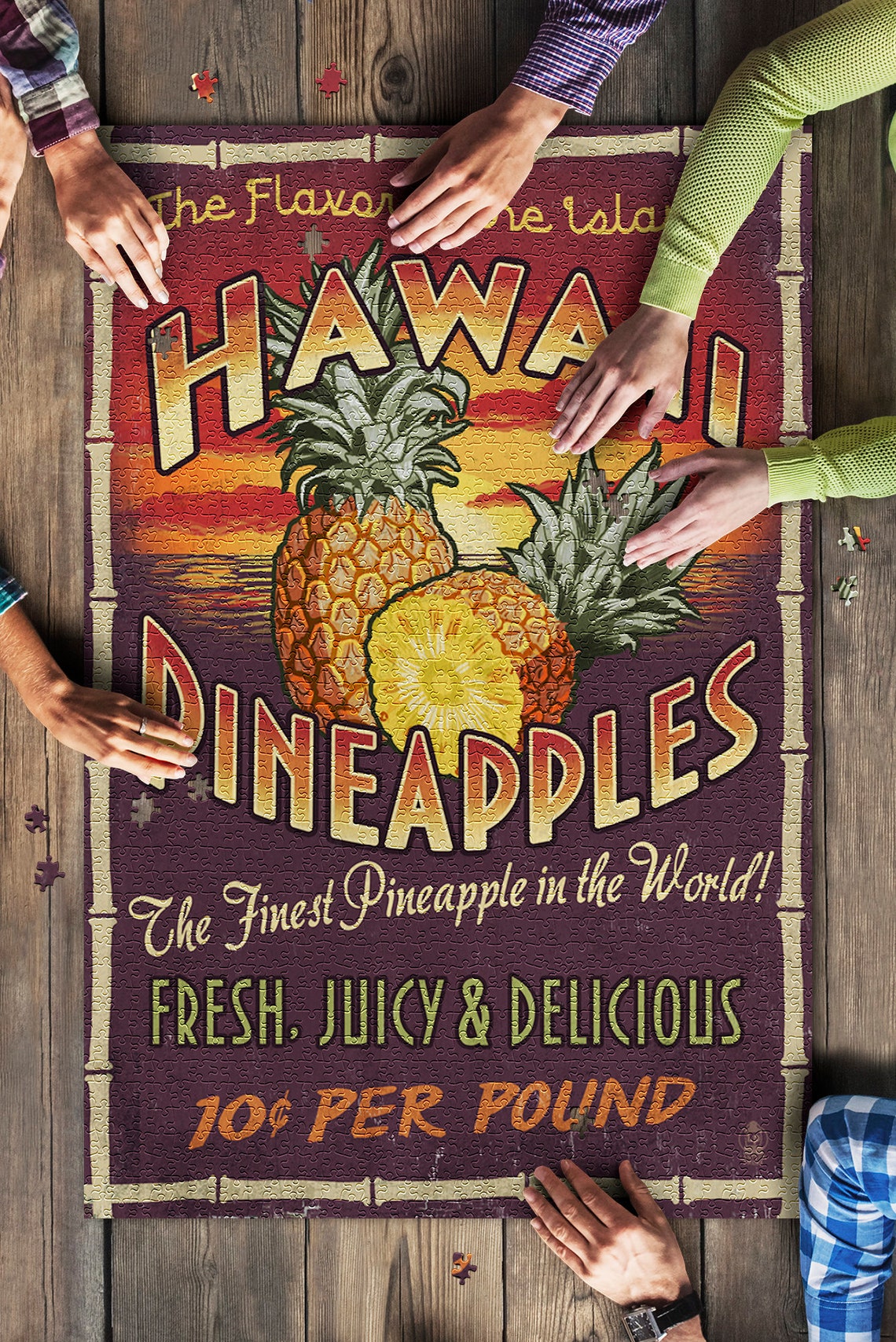 Puzzle Hawaiian Pineapple Vintage Sign 1000 Pieces Unique - Etsy