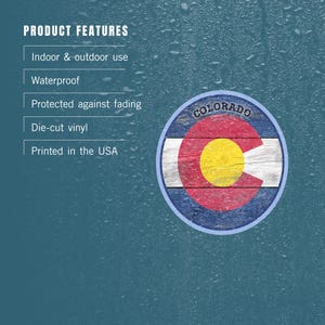Sticker, Colorado, Rustic State Flag, , Vinyl Die Cut, Waterproof ...
