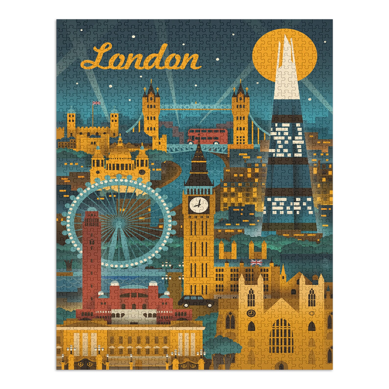 Puzzle London England Retro Skyline 1000 Pieces Unique - Etsy Australia