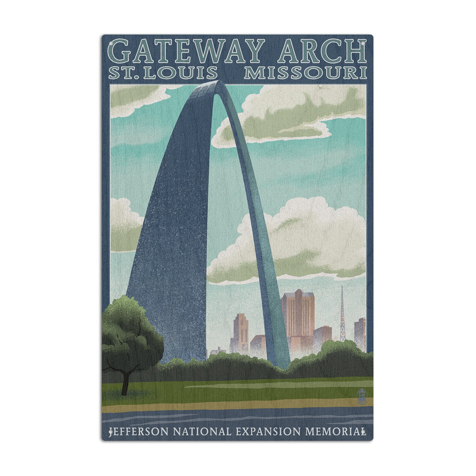 Birch Wood St. Louis Missouri Gateway Arch Lithography - Etsy