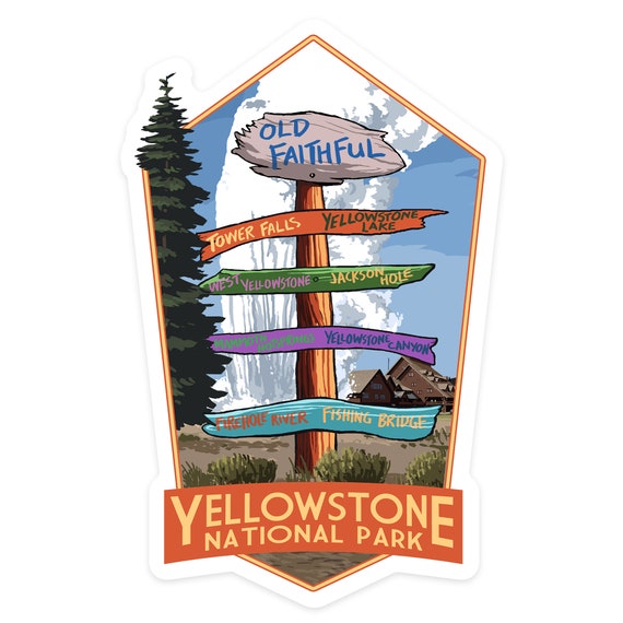 Sticker Yellowstone National Park Wyoming Signpost | Etsy