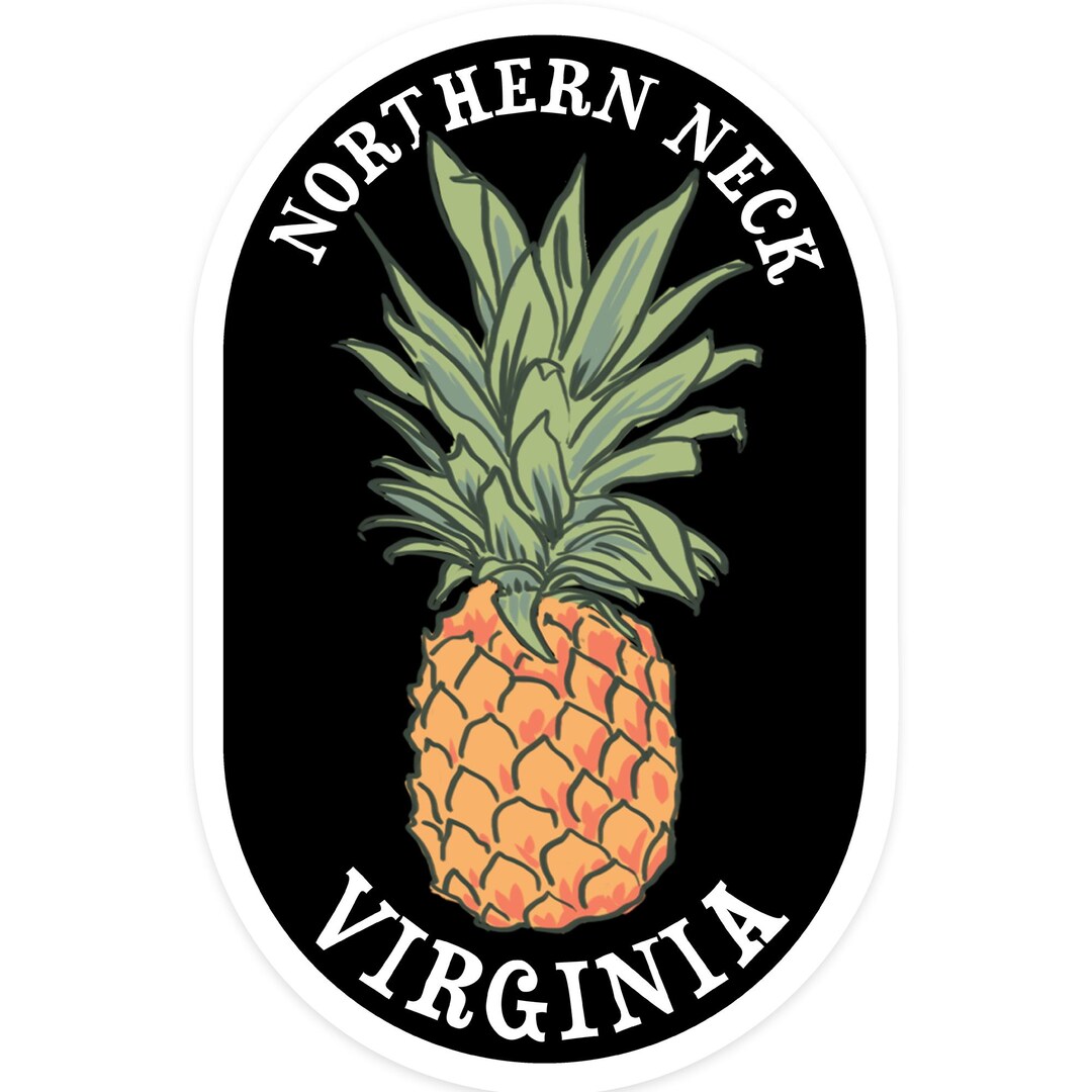Sticker, Northern Neck, Virginia, Pineapple, , Vinyl Die Cut ...