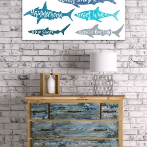 Prints Signs Sharks Pattern Shark Names Unique Metal Art - Etsy