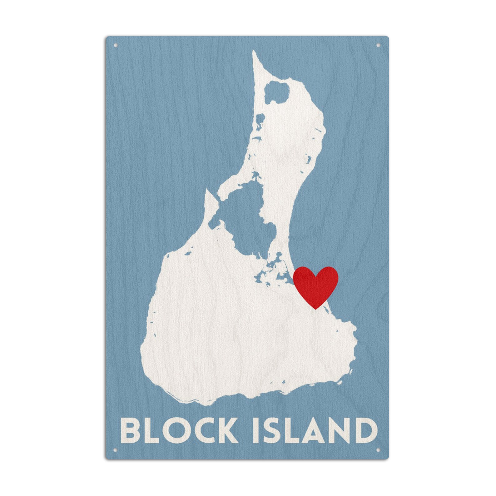 Birch Wood Block Island Shape Outline and Heart Lantern | Etsy