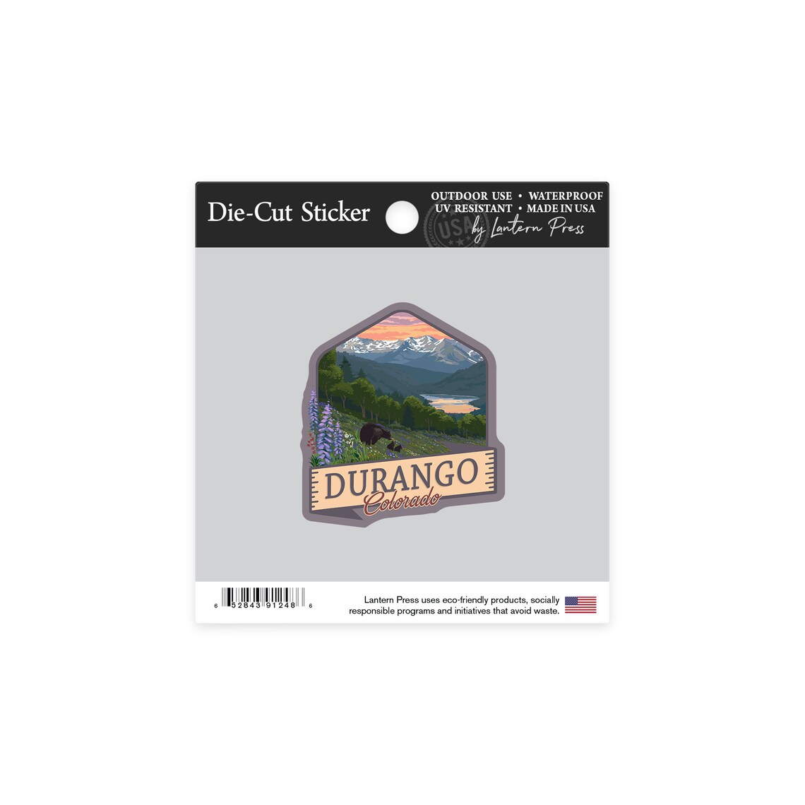 Sticker Durango Colorado Bears & Spring Flowers Contour | Etsy