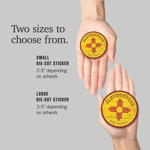 Sticker, Albuquerque, New Mexico, State Flag, Rustic Painting, Contour ...