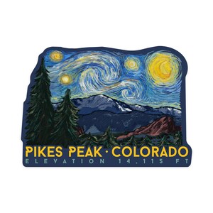 Sticker Pikes Peak Colorado Elevation Starry Night - Etsy