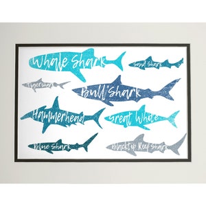 Prints Signs Sharks Pattern Shark Names Unique Metal Art - Etsy