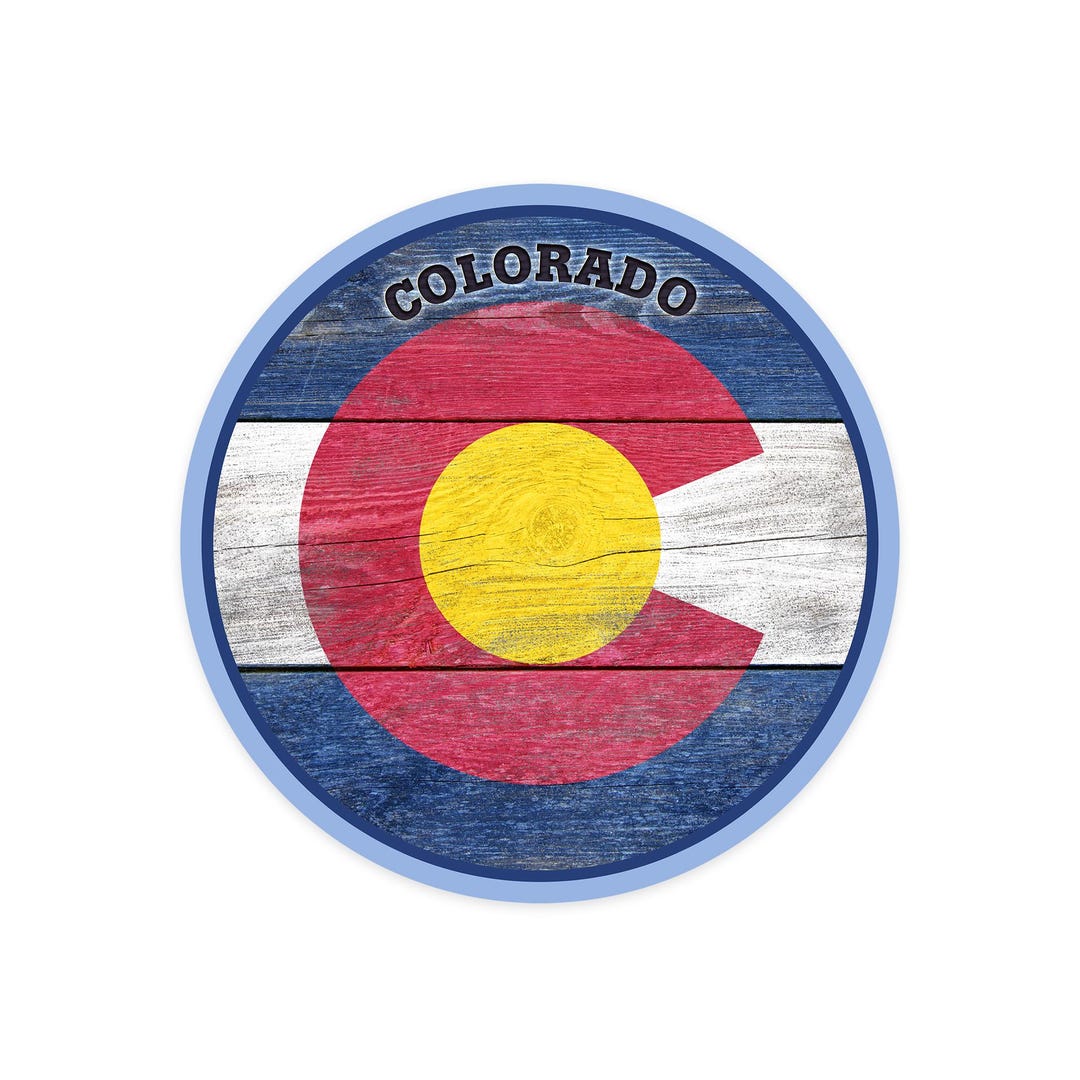 Sticker, Colorado, Rustic State Flag, , Vinyl Die Cut, Waterproof ...