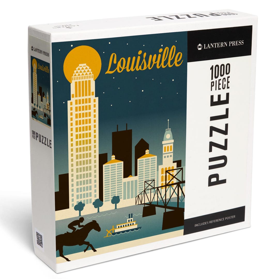 Puzzle, Louisville, Kentucky, Retro Skyline Classic Series, 1000 Pieces ...