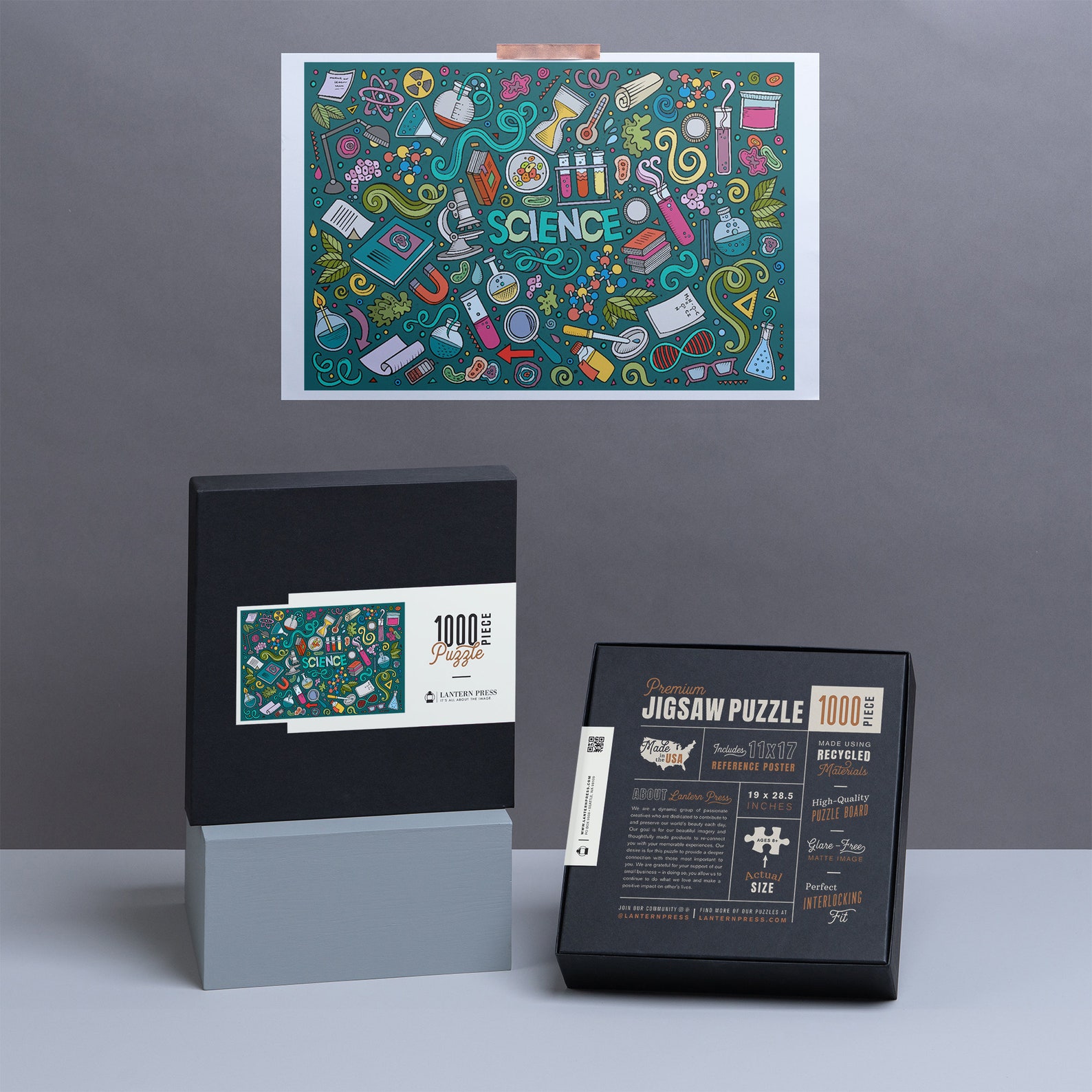 Puzzle Science Icons Collage 1000 Pieces Unique Jigsaw - Etsy