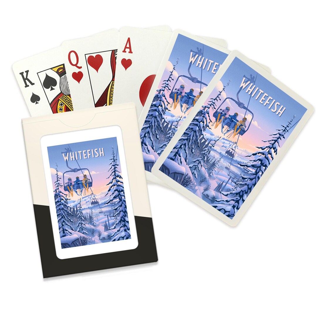 Playing Cards, Whitefish, Montana, Chill on the Uphill, Ski Lift, 52 ...