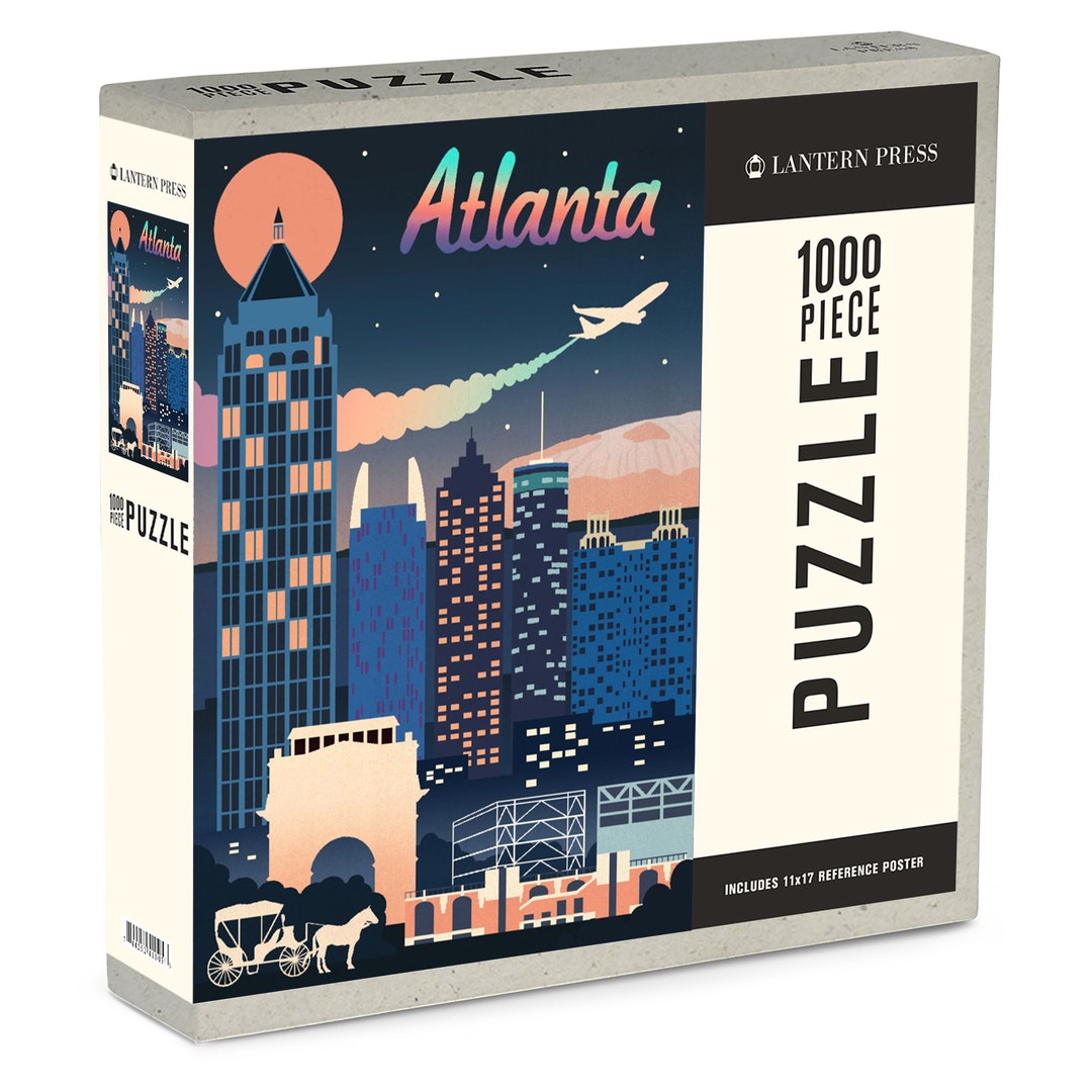 Puzzle Atlanta Georgia Retro Skyline Chromatic Series 1000 - Etsy.de