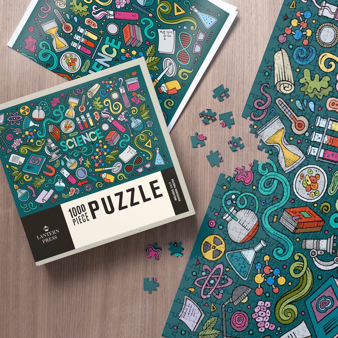 Puzzle Science Icons Collage 1000 Pieces Unique Jigsaw - Etsy