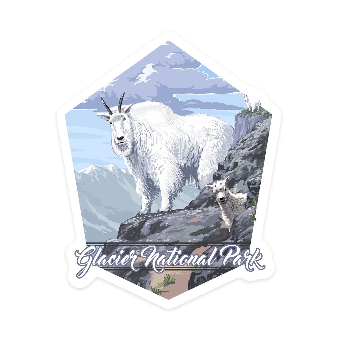 Sticker Glacier National Park Montana Mountain Goat and - Etsy