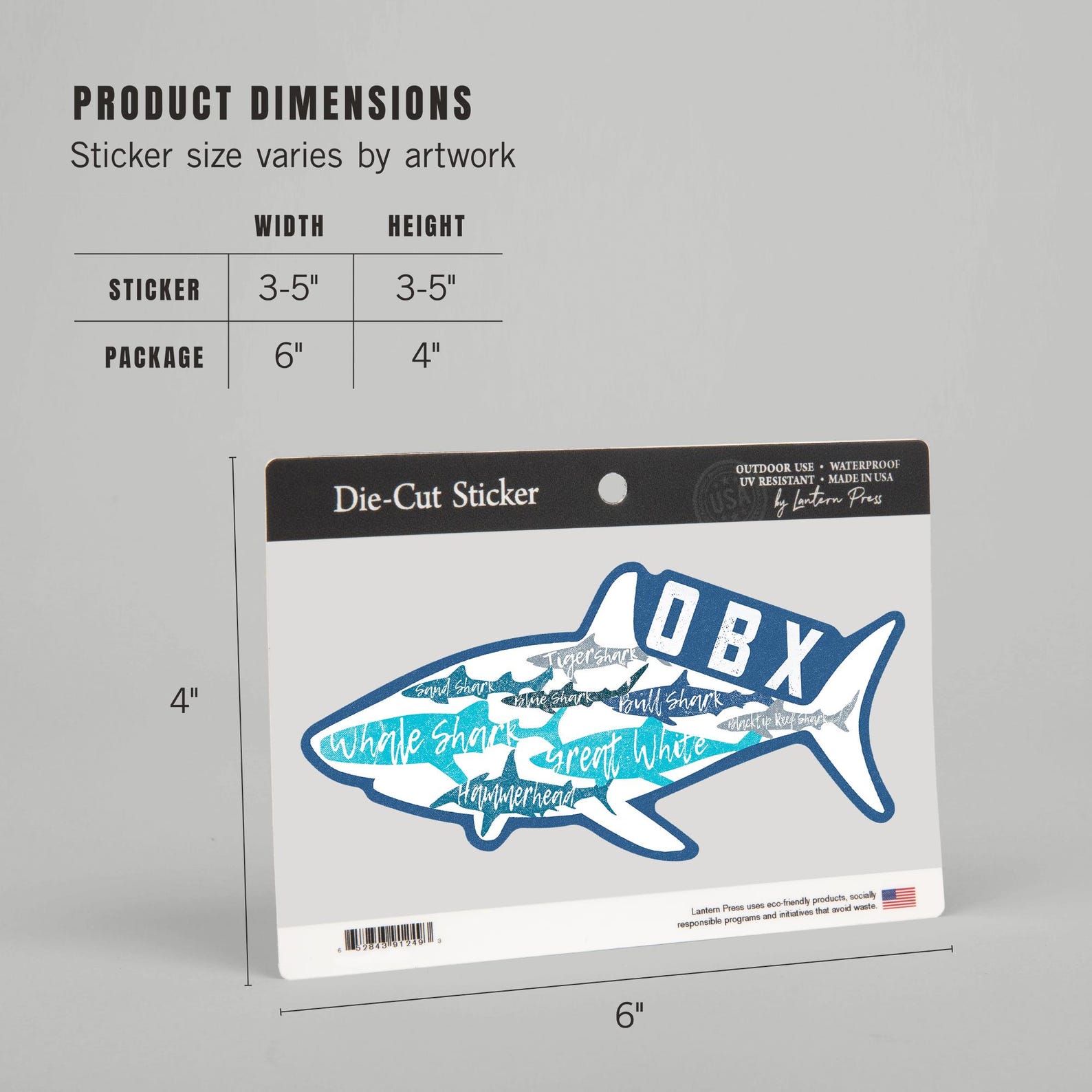 Sticker, Outer Banks, North Carolina, Shark Name Pattern, , Vinyl Die ...