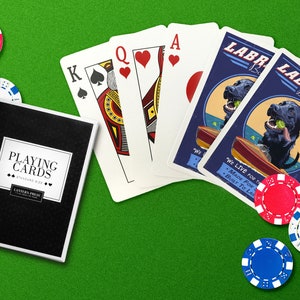 Playing Cards, Black Labrador, Retro Boats Ad, 52 Card Deck With Jokers ...