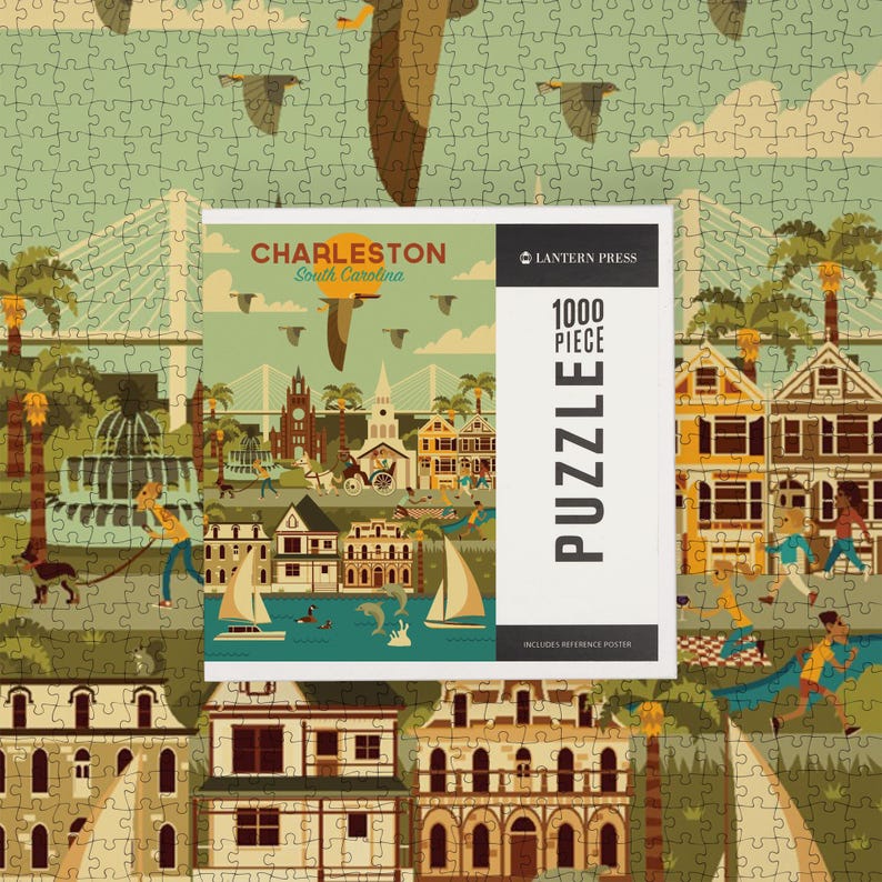Puzzle, Charleston, South Carolina, Geometric City Series, 1000 Pieces ...