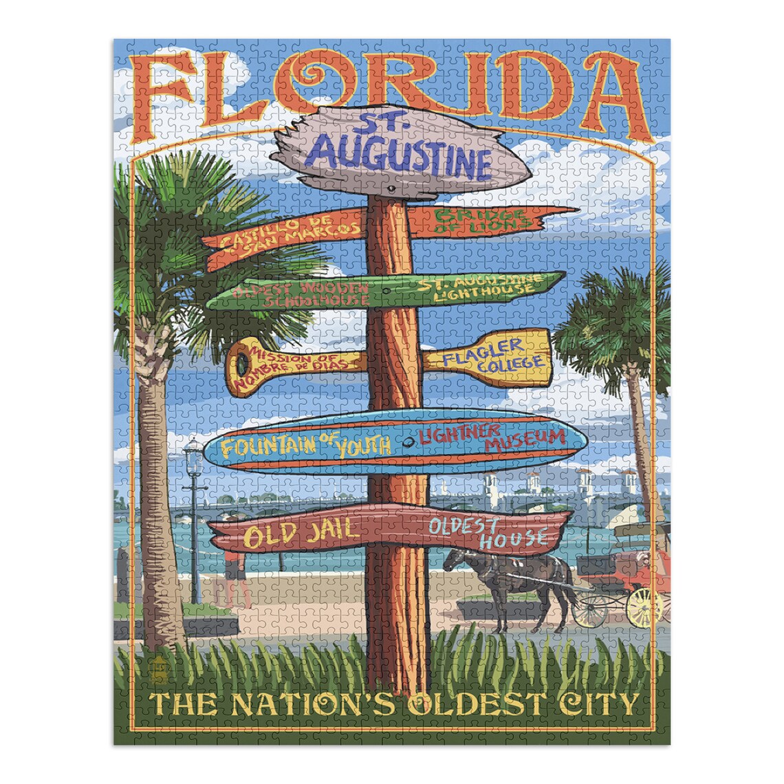 Puzzle St. Augustine Florida Destinations Sign 1000 - Etsy