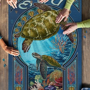Puzzle Maui Hawaii Sea Turtle Art Nouveau 1000 Pieces - Etsy