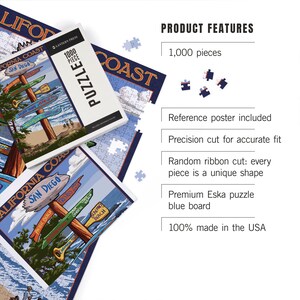 Puzzle, San Diego, California, Destinations Sign, 1000 Pieces, Unique ...