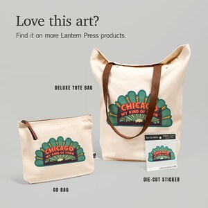 Sticker, Chicago, Illinois, Marquee, Contour, Lantern Press Artwork ...