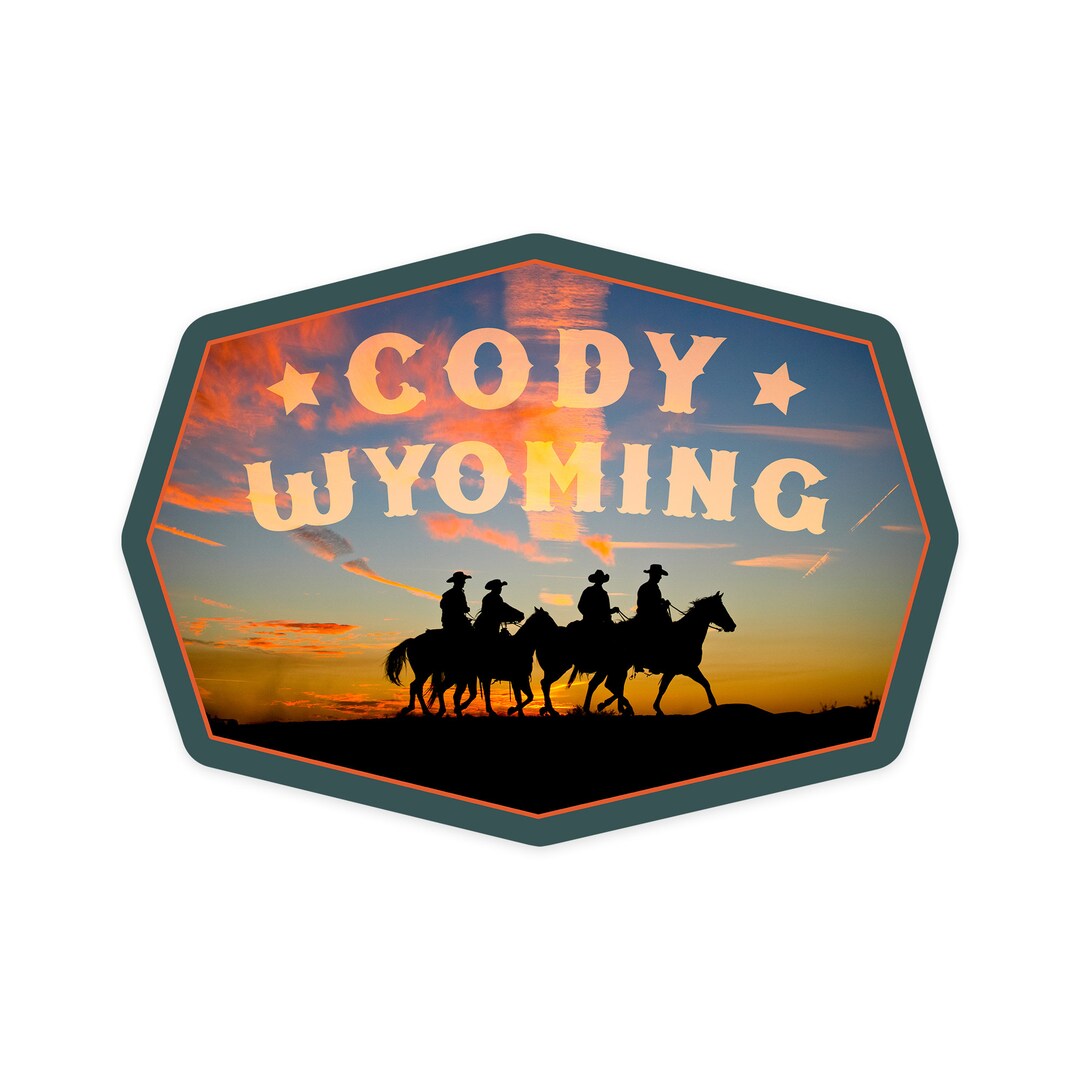 Sticker Cody Wyoming Cowboys at Sunset Contour Lantern - Etsy