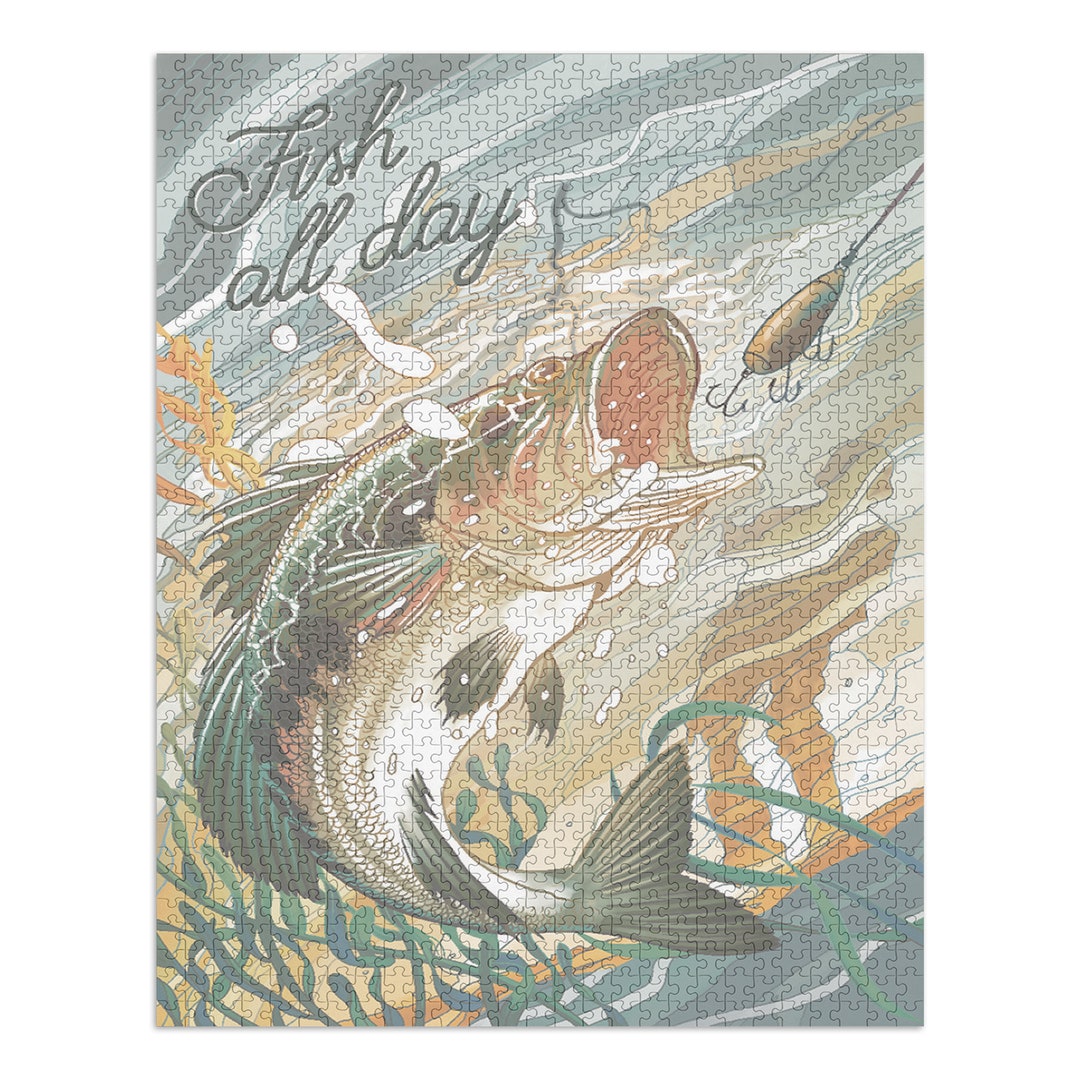 Puzzle Fish All Day Bass 1000 Pieces Unique Jigsaw - Etsy