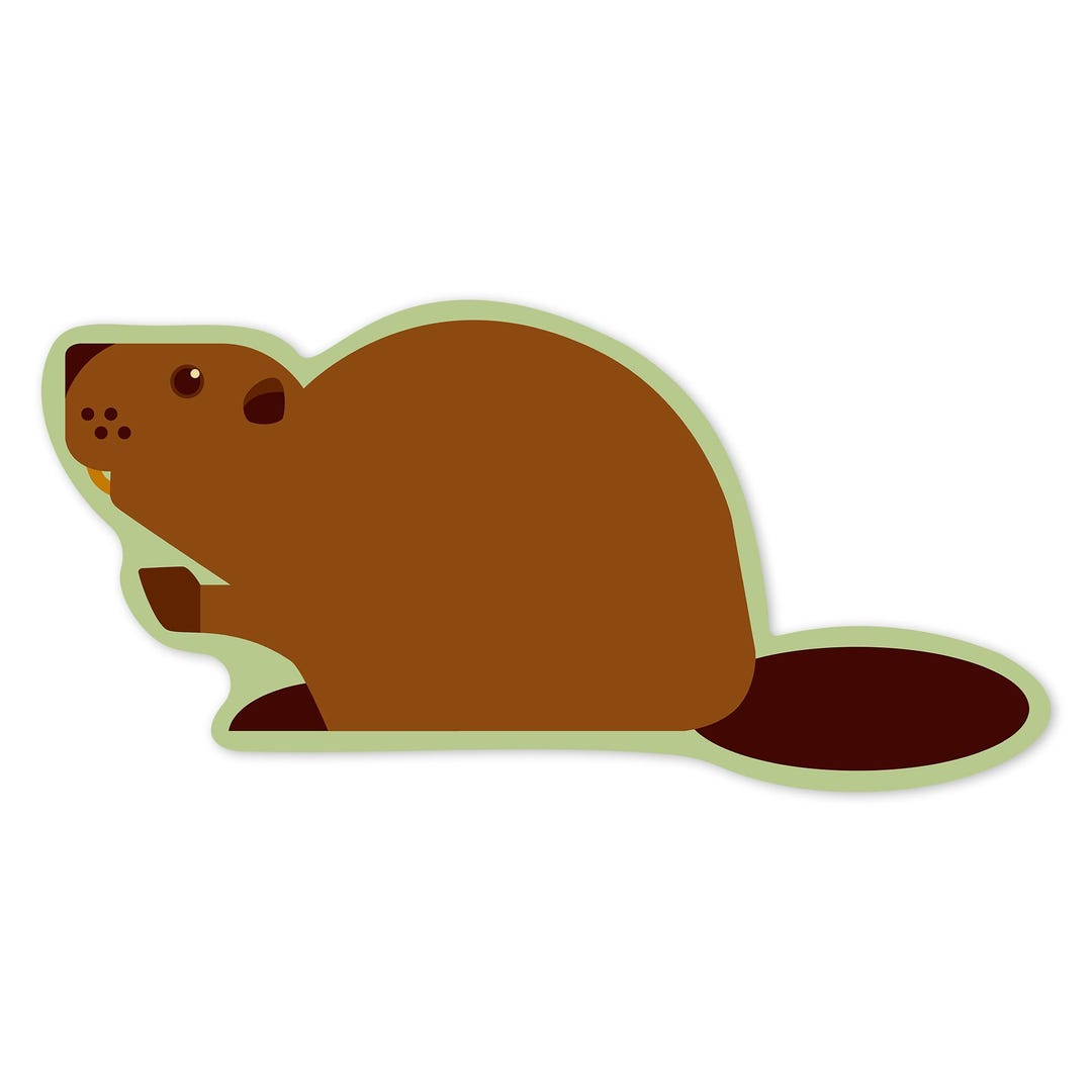 Sticker, Beaver Geometric , Vinyl Die Cut, Waterproof Outdoor Use ...
