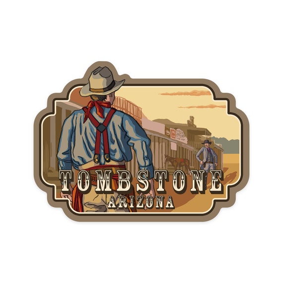 Sticker Tombstone Arizona Cowboy Standoff Contour Lantern | Etsy