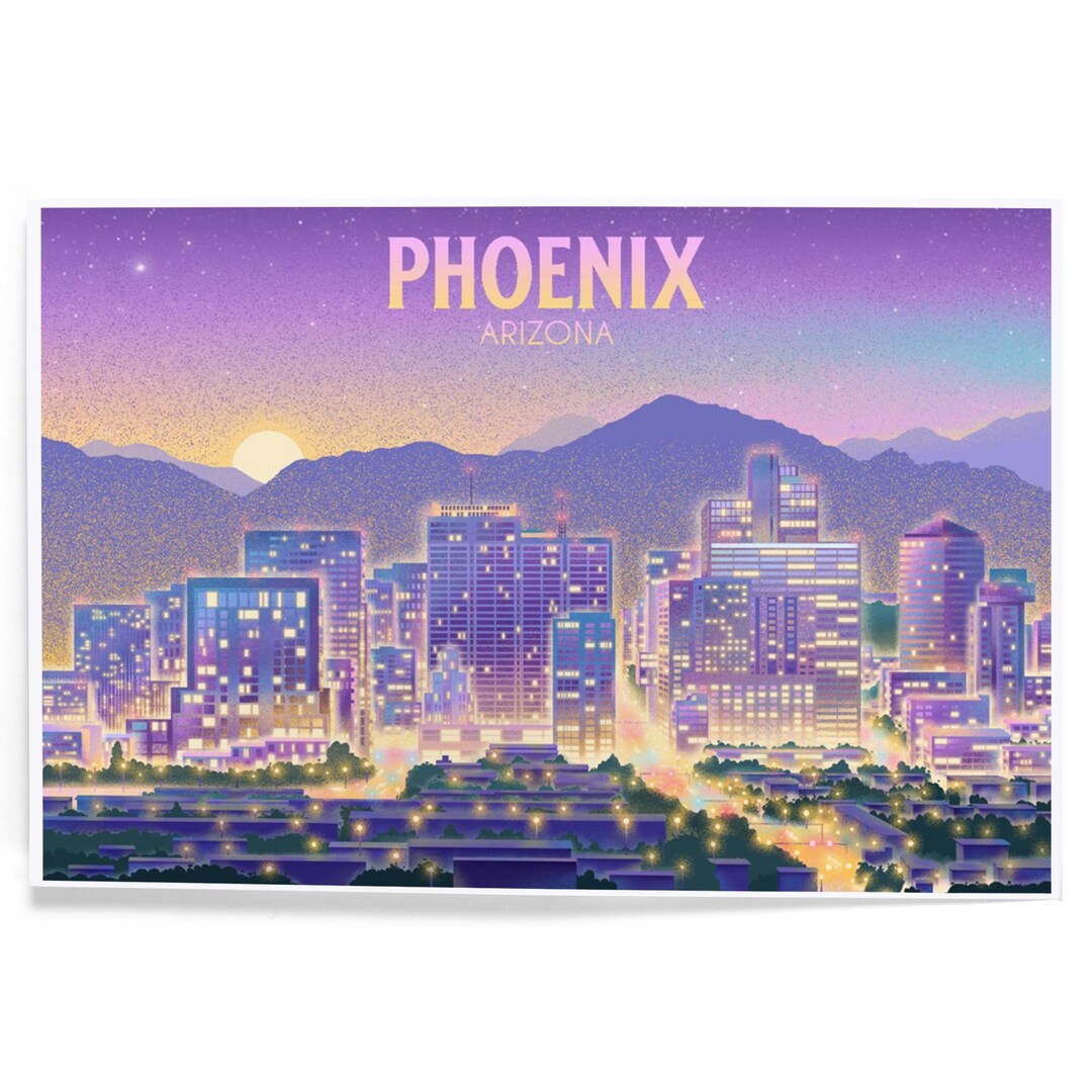 Prints, Phoenix, Arizona, Lithograph, City Series, Posters, Hang Ready ...