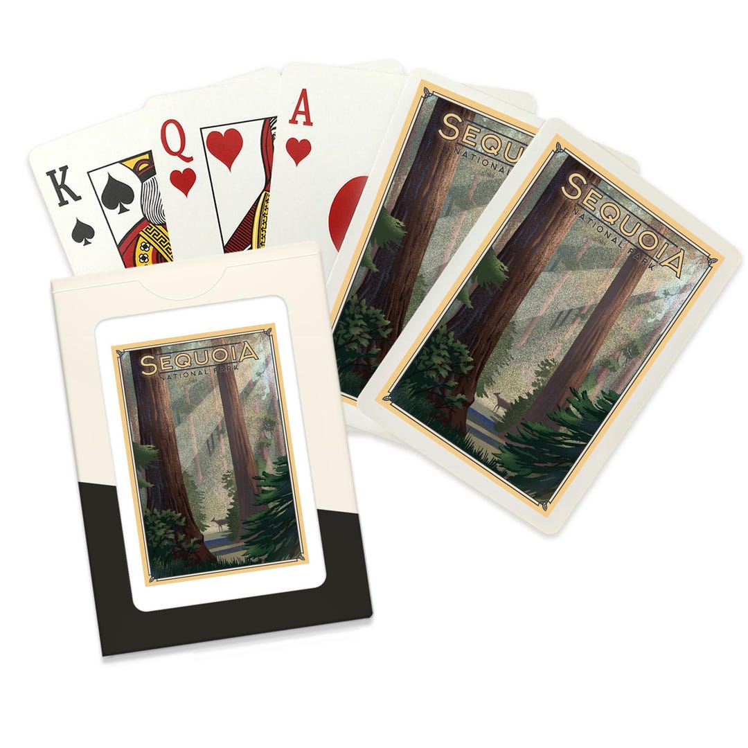 Playing Cards, Sequoia National Park, California, Lithograph, 52 Card ...