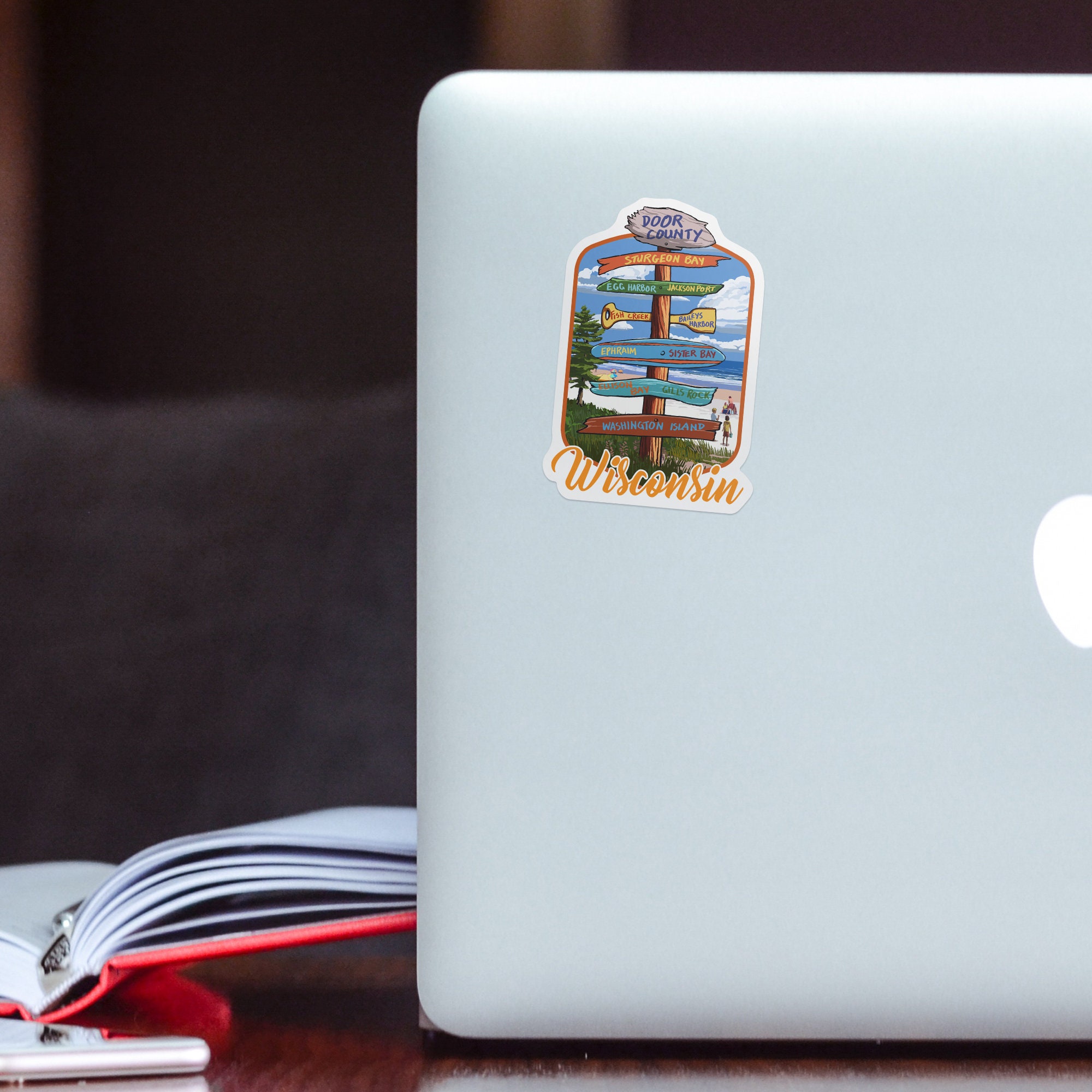 Sticker Door County Wisconsin Sign Destinations Contour - Etsy