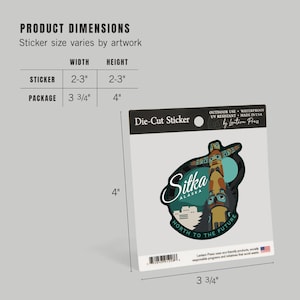 Sticker, Sitka, Alaska, Totem, Contour, Lantern Press Artwork, Vinyl ...