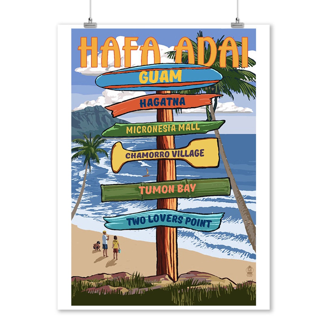 Prints Signs Hafa Adai Guam Destination Signpost Unique - Etsy
