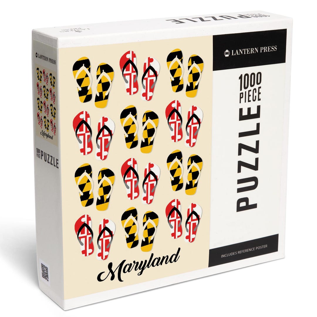 Puzzle, Maryland, Flip Flops and Flag Pattern, 1000 Pieces, Unique ...