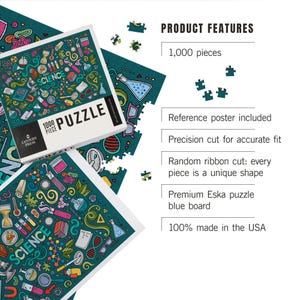 Puzzle, Science Icons, Collage, 1000 Pieces, Unique Jigsaw, Family ...