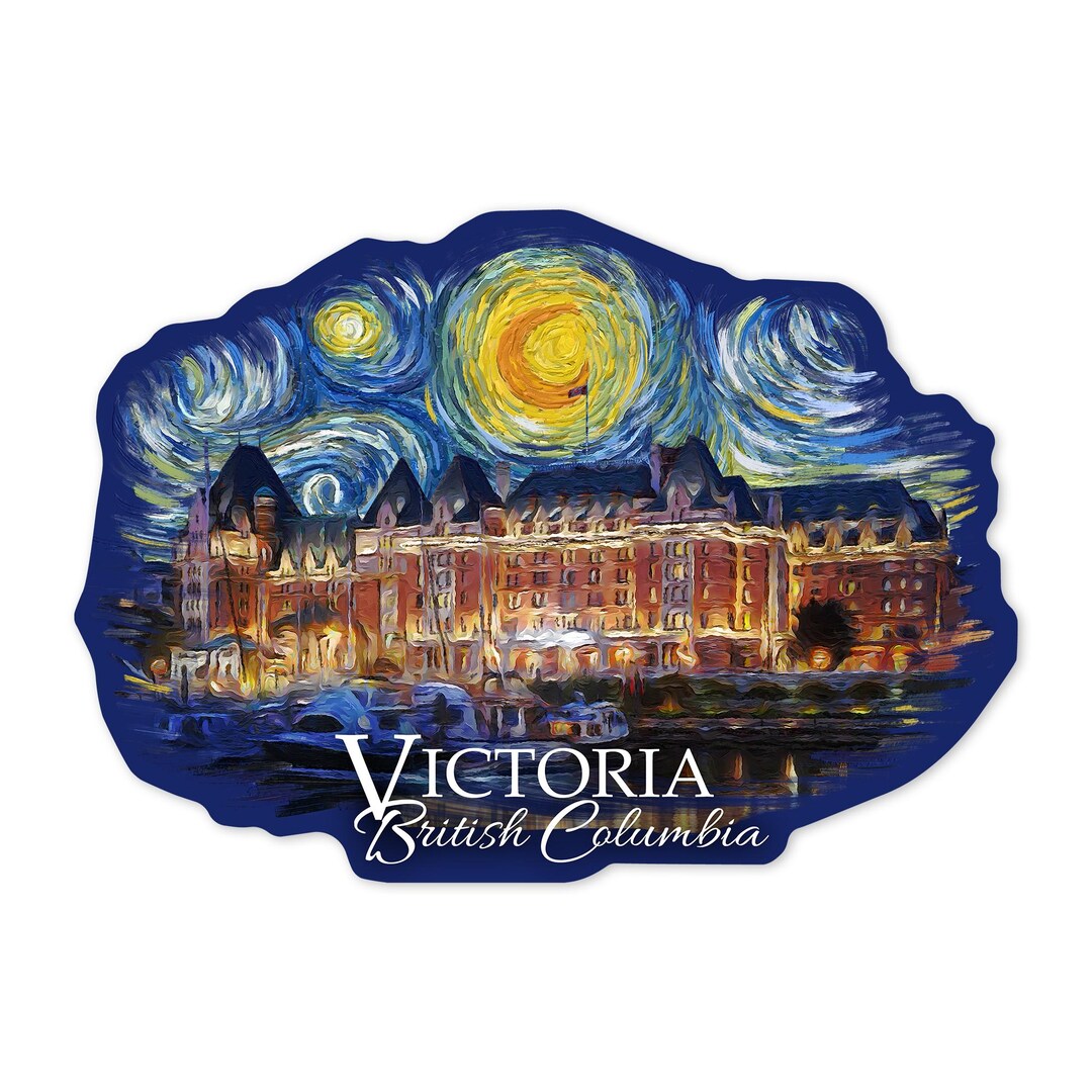 Sticker, Victoria, BC, Starry Night, , Vinyl Die Cut, Waterproof ...