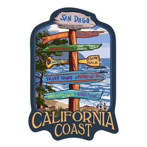 Sticker San Diego California Destinations Sign Contour - Etsy