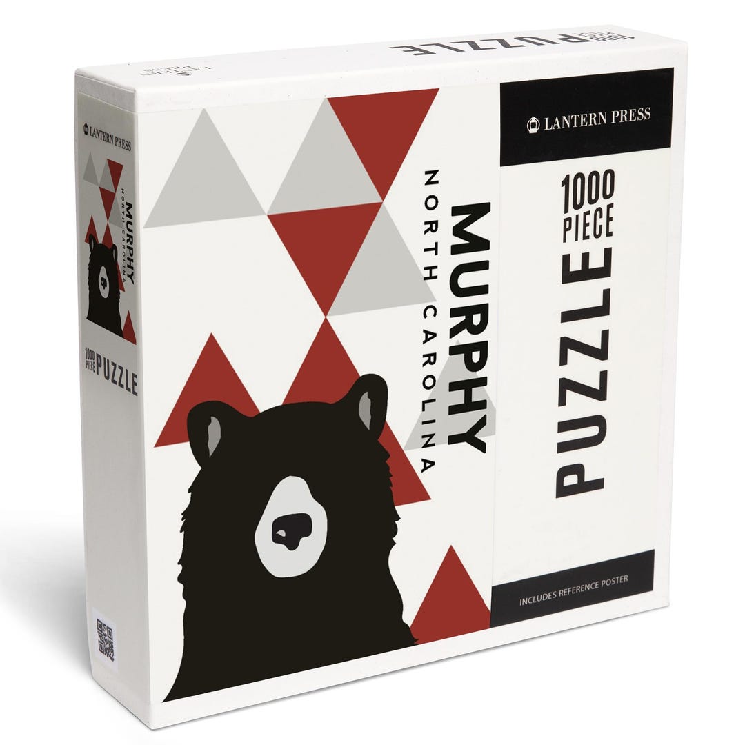 Puzzle, Murphy, North Carolina, Bear and Triangles, Red Vertical, 1000 ...