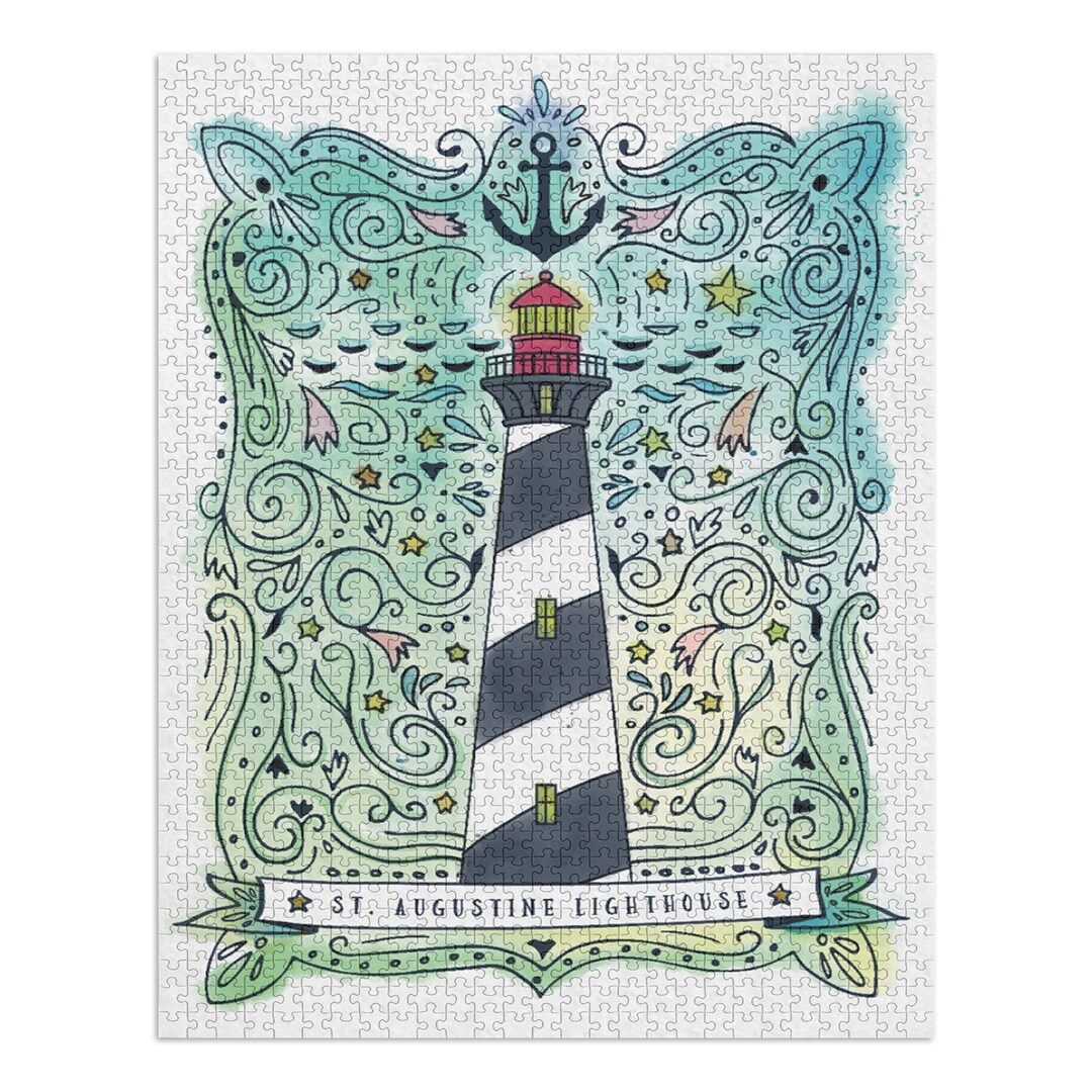 Puzzle St. Augustine Florida Watercolor Nautical - Etsy